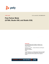 Poly Studio X70 - Quick Start, Reference guide, Administrator's Guide