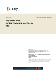Poly Studio X70 - Quick Start, Reference guide, Administrator's Guide