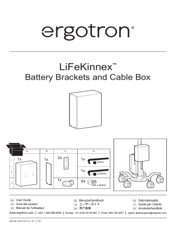 Ergotron 98-524-211 LiFeKinnex™ Battery Brackets & Cable Box for SV ...