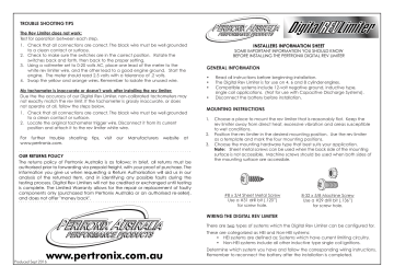 Pertronix Digital Rev Limiter Installation Instructions | Manualzz