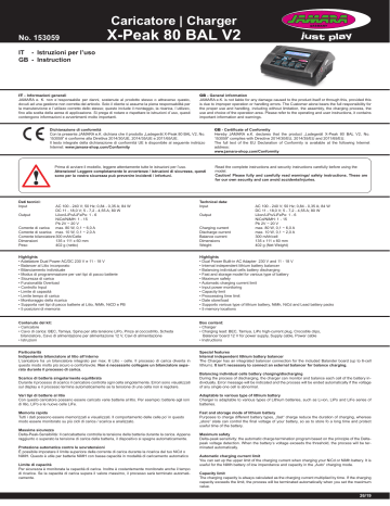 Jamara Ladegerät X-Peak 80 V2 Owner Manual | Manualzz