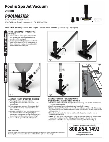 Poolmaster 28008 Jet Vac Instructions | Manualzz