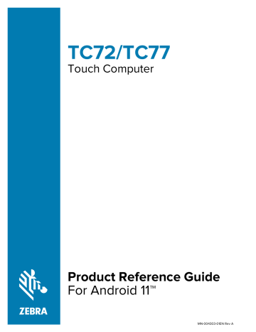 Zebra TC72/TC77 Product Reference Guide | Manualzz