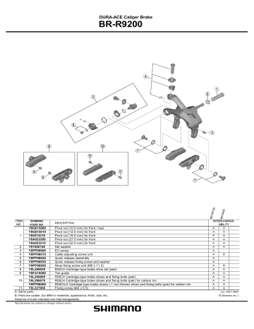 Shimano BR-R9200 Caliper Brake Exploded View | Manualzz