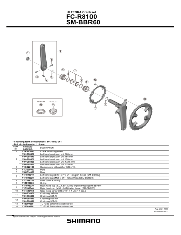Shimano SM-BBR60 Bottom Bracket Exploded View | Manualzz