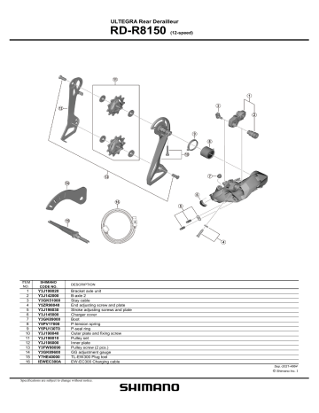 Shimano RD-R8150 Rear Derailleur Exploded View | Manualzz