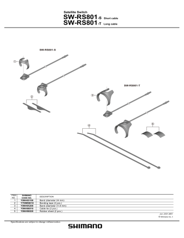 Shimano SW-RS801 Satellite Shifter Exploded View | Manualzz
