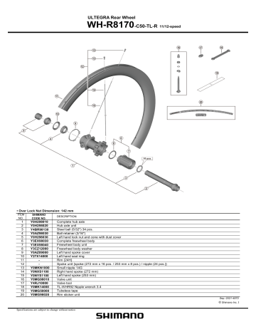 Shimano WH-R8170-C50-TL Wheel Exploded View | Manualzz