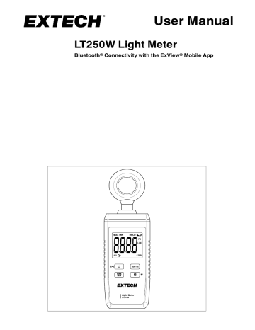 Extech Instruments LT250W Light Meter User manual | Manualzz