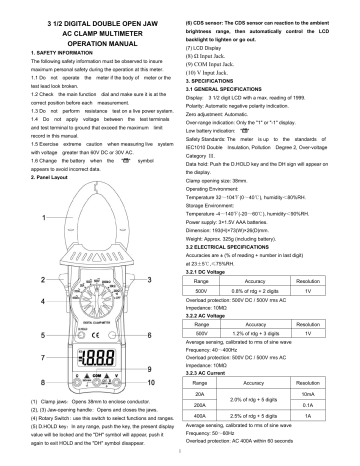 HoldPeak HP-6206 Operation Manuals | Manualzz