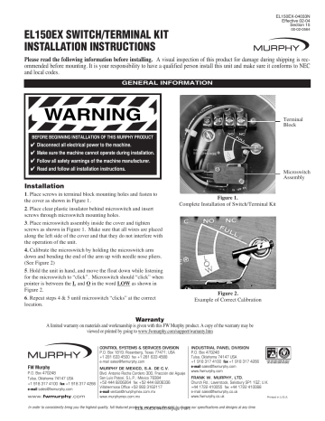Murphy EL150EX Installation Instructions | Manualzz