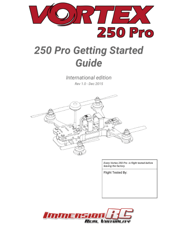 ImmersionRC vortex 250 pro Getting Started Manual | Manualzz
