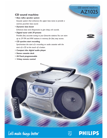 Philips AZ1025 Specifications | Manualzz