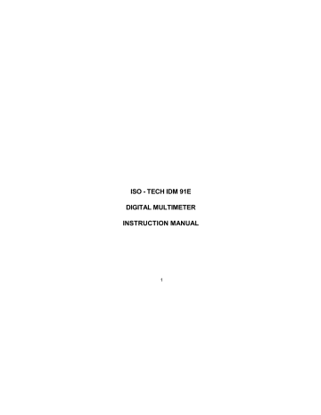 Iso-Tech IDM 91E Instruction manual | Manualzz
