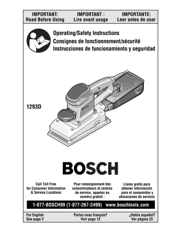Bosch 1293D Operating/Safety Instructions Manual | Manualzz