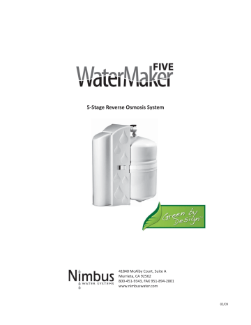 Nimbus Water Systems WaterMaker Five Introduction Manual | Manualzz