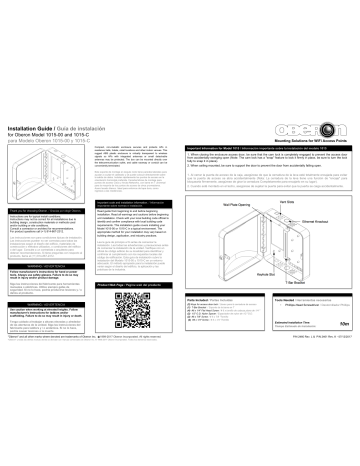 OBERON 1015-00 Installation Manual | Manualzz