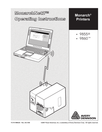 Avery Dennison Monarch 9860 Operating Insructions | Manualzz