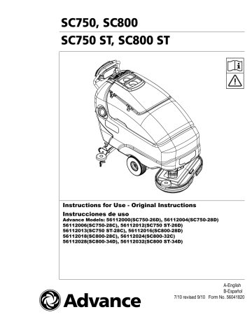 Advance acoustic SC750 ST-26D, SC800 Instructions for use | Manualzz
