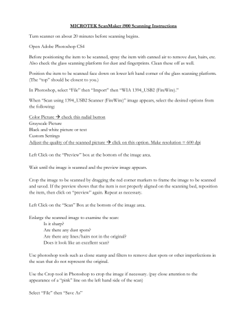 Microtek ScanMaker i900 Instruction Manual | Manualzz