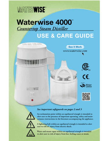 Waterwise 4000 Use & Care Manual | Manualzz