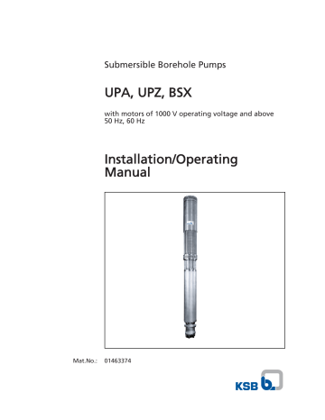KSB UPA 300 Installation & Operating Manual | Manualzz