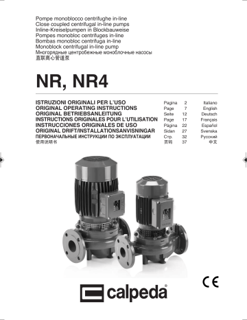 Calpeda NR Original Operating Instructions | Manualzz