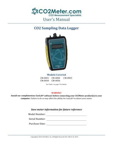 Co2meter CM-0003 User Manual | Manualzz