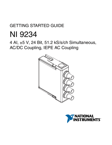 National Instruments NI 9234 Getting Started Manual | Manualzz