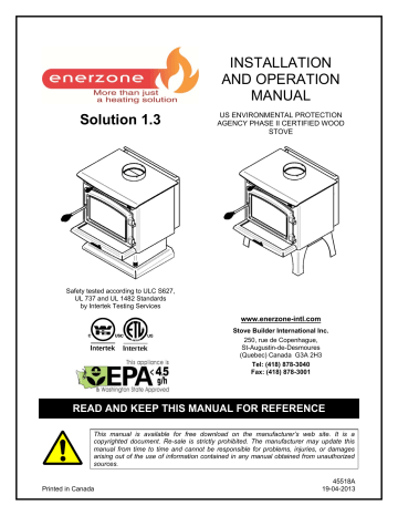 Enerzone Solution 1.3 Installation And Operation Manual | Manualzz