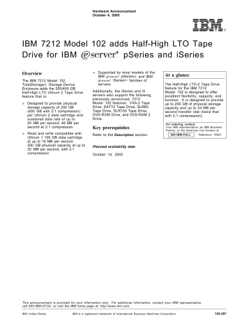 IBM 7212 Model 102 User Manual | Manualzz