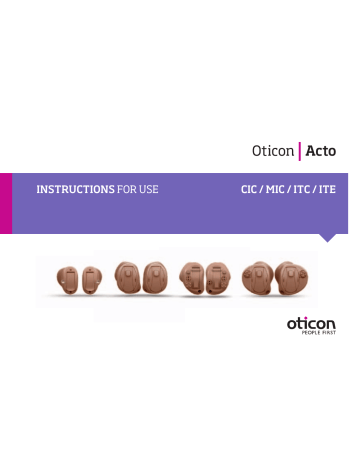 oticon Acto ITE Instructions For Use Manual | Manualzz