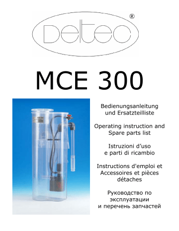 Deltec MCE 300 Operating Instructions And Spare Parts List | Manualzz
