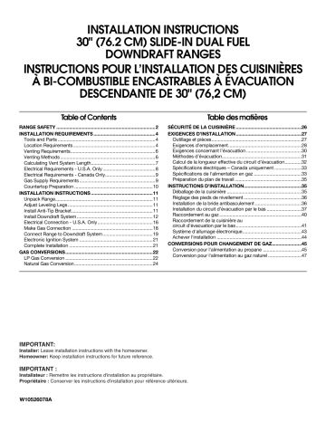 Jenn-Air JDS9865BDP Installation Instructions Manual | Manualzz
