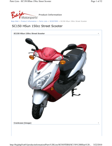 Baja motorsports SC150 HSun 150cc Product Information | Manualzz