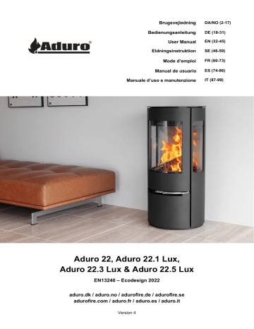 Aduro 22.5 Lux wood burning stove User Manual | Manualzz
