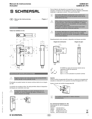 schmersal AZM40-B1 Instrucciones de operación | Manualzz