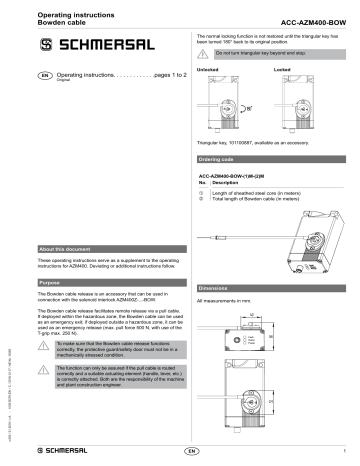 Schmersal ACC-AZM400-BOW-6M-8M Operating Instructions | Manualzz