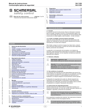schmersal SLC 220-E/R0625-30-RFB Instrucciones de operación | Manualzz