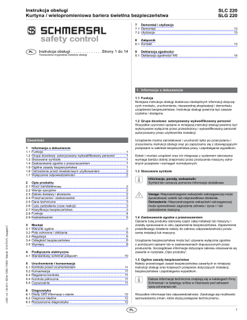 schmersal SLC 220-E/R0625-30-RFB Instrukcja obsługi | Manualzz