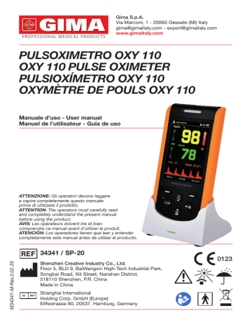 Gima 34341 OXY-110 PULSE OXIMETER El manual del propietario | Manualzz