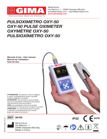 Gima 35100 OXY-50 PULSE OXIMETER El manual del propietario | Manualzz