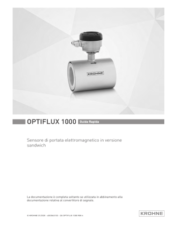KROHNE OPTIFLUX 1000 Guida Rapida | Manualzz