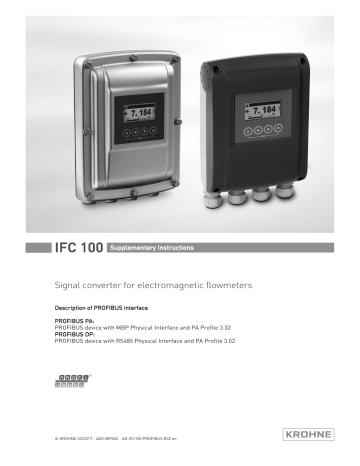 Krohne IFC 100 Converter PROFIBUS PA + DP Owner's Manual | Manualzz