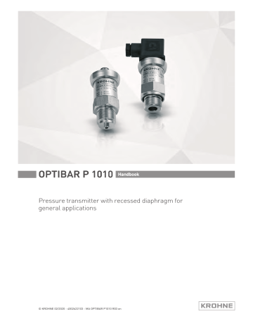 Krohne OPTIBAR P 1010 Handbook | Manualzz