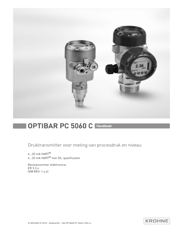 KROHNE OPTIBAR PC 5060 Handleiding | Manualzz