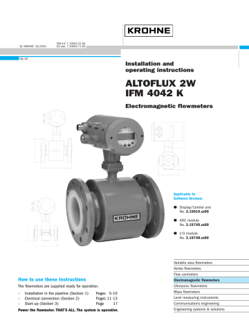 Krohne ALTOFLUX 2W IFM 4042K Owner's Manual | Manualzz