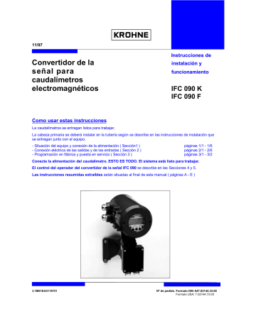 KROHNE IFC 090 Converter El manual del propietario | Manualzz
