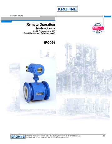 Krohne IFC 090 Converter HART Owner's Manual | Manualzz
