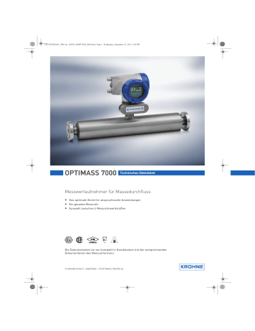 KROHNE OPTIMASS 7000 Datenblatt | Manualzz